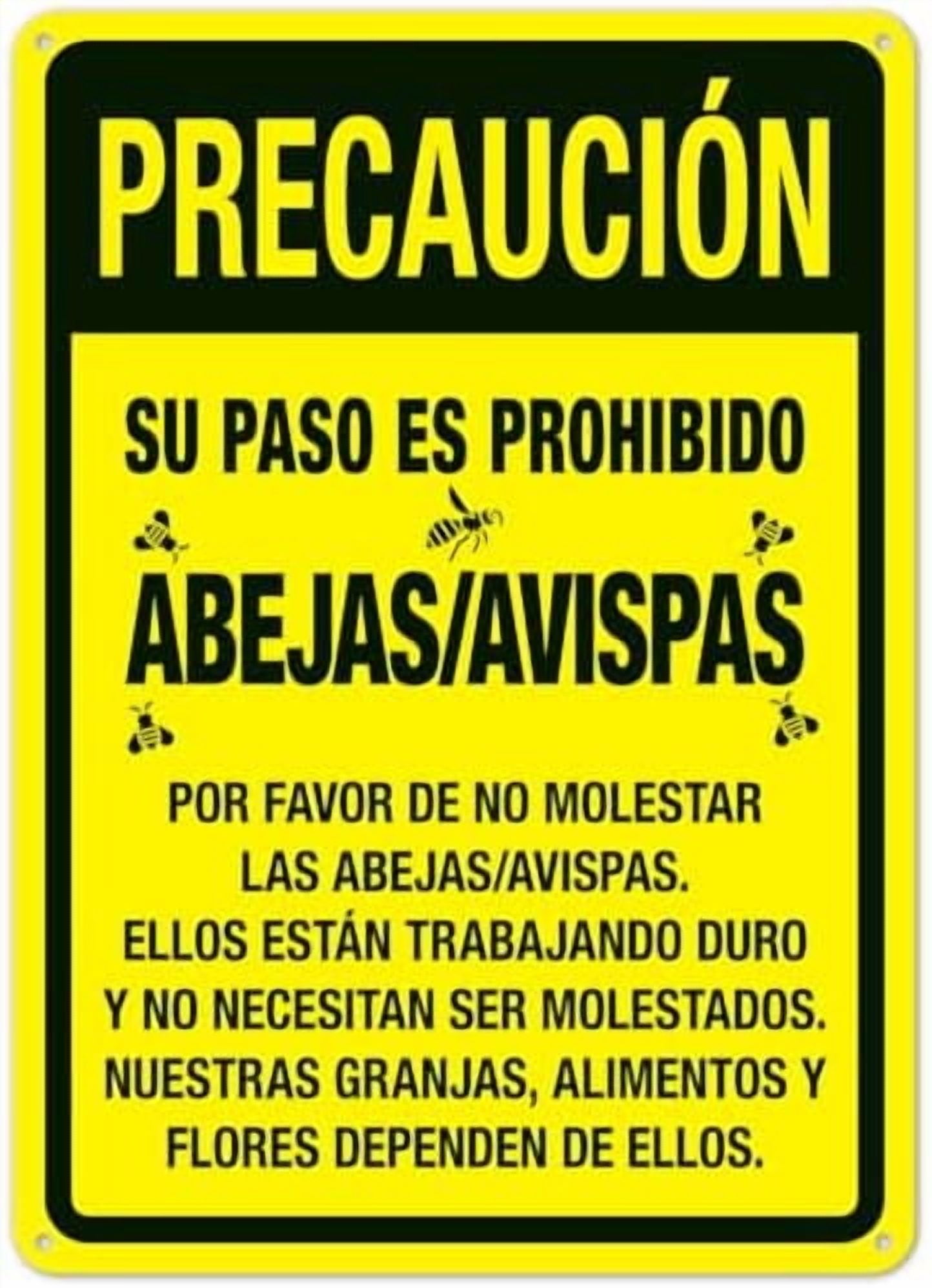 Caution No Trespassing Honey Bees Do Not Disturb Sign, 8x12 Inch ...