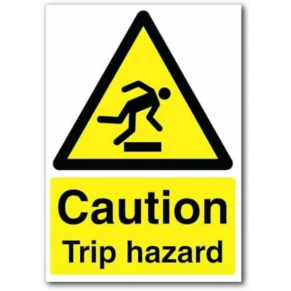 Caution Trip Hazard Sign Slips, Trips & Fall Hazard Identification ...