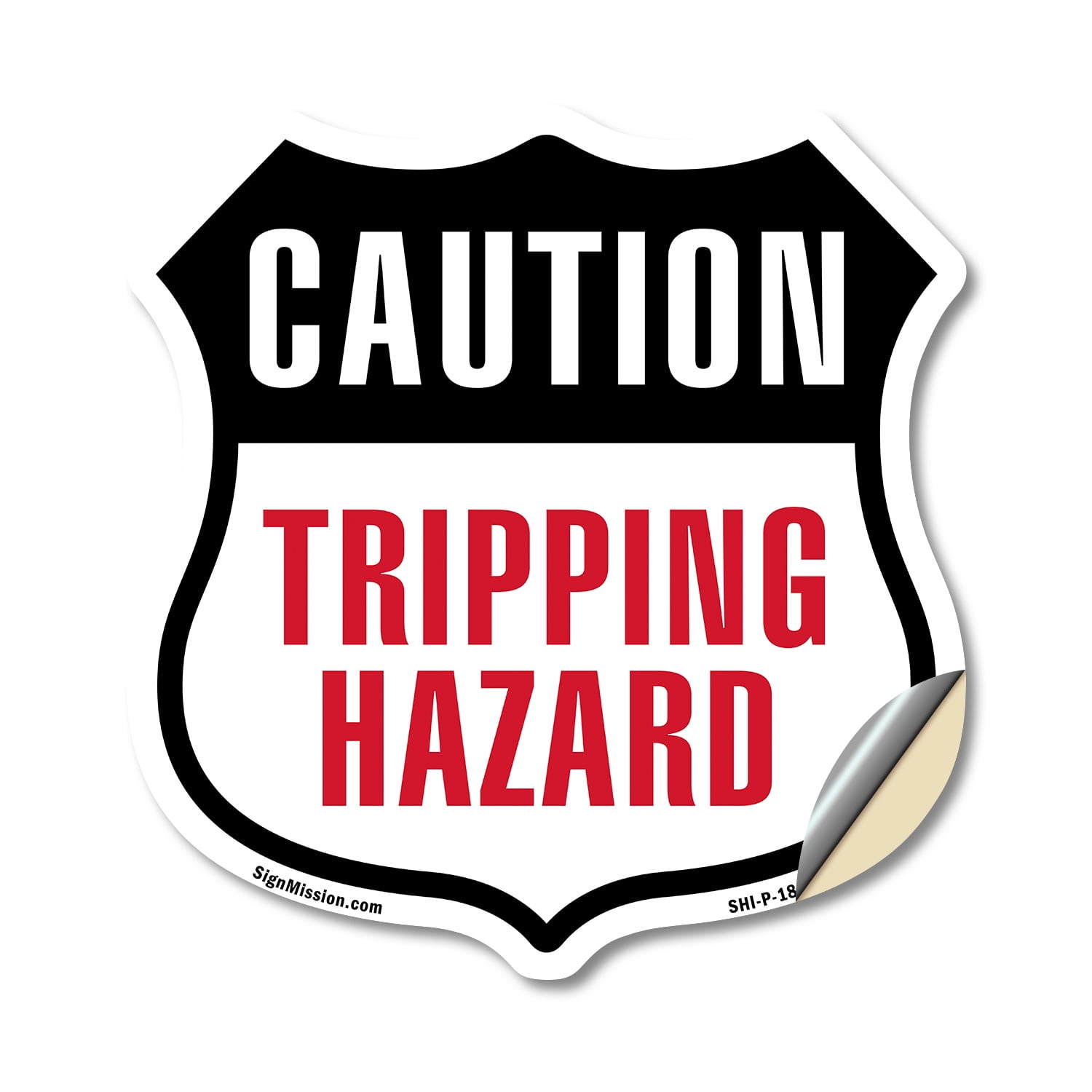 Caution Tripping Hazard (5 Pack) 4 inch X 4 inch Shield Shaped Heavy ...