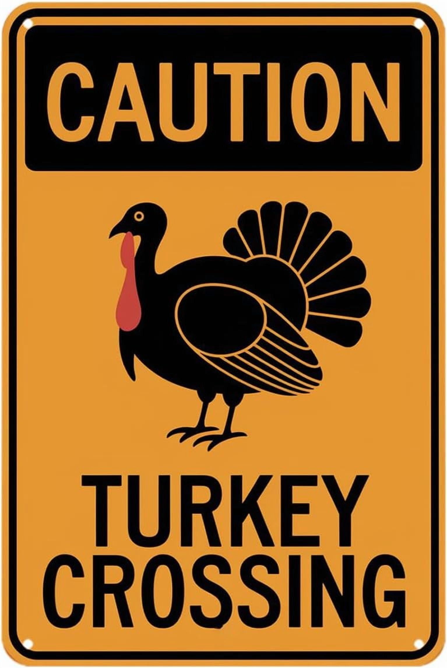 Caution Turkey Crossing Warning Metal Sign Tin Signs Aluminum Sign for ...