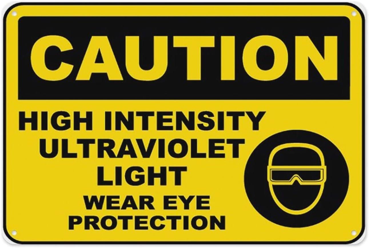 Caution Ultraviolet Light Sign 8"x12" - Aluminum Tin Warning for Home ...