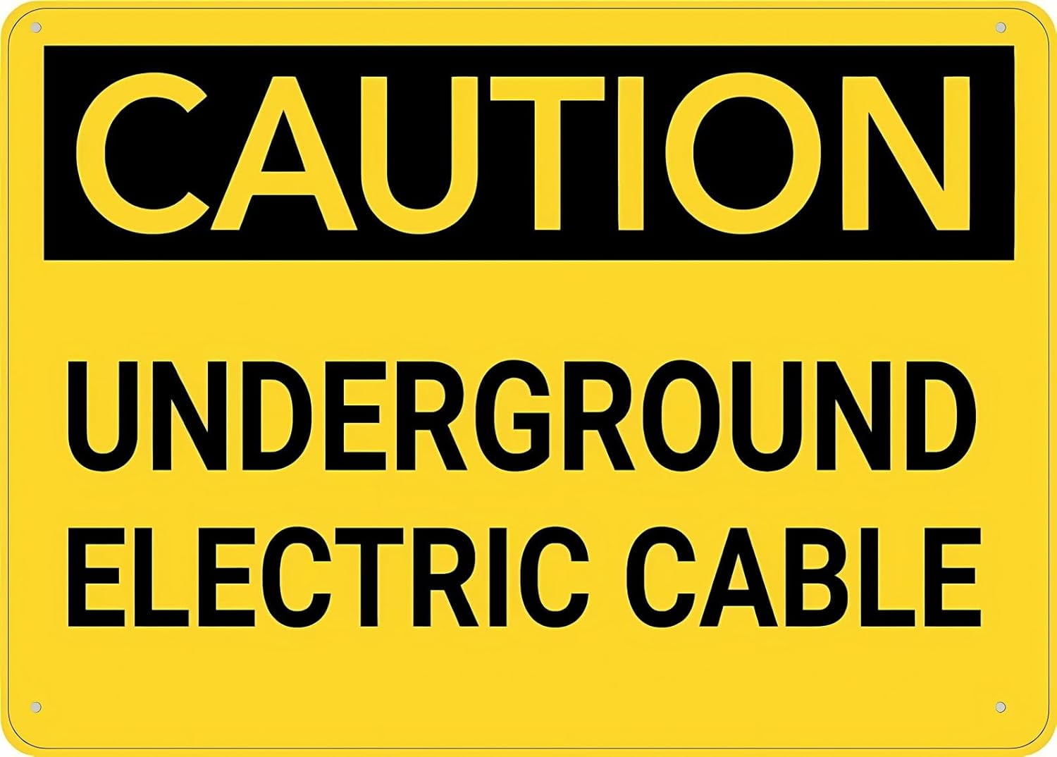 Caution Underground Electric Cable Business Metal Tin Sign Aluminum ...