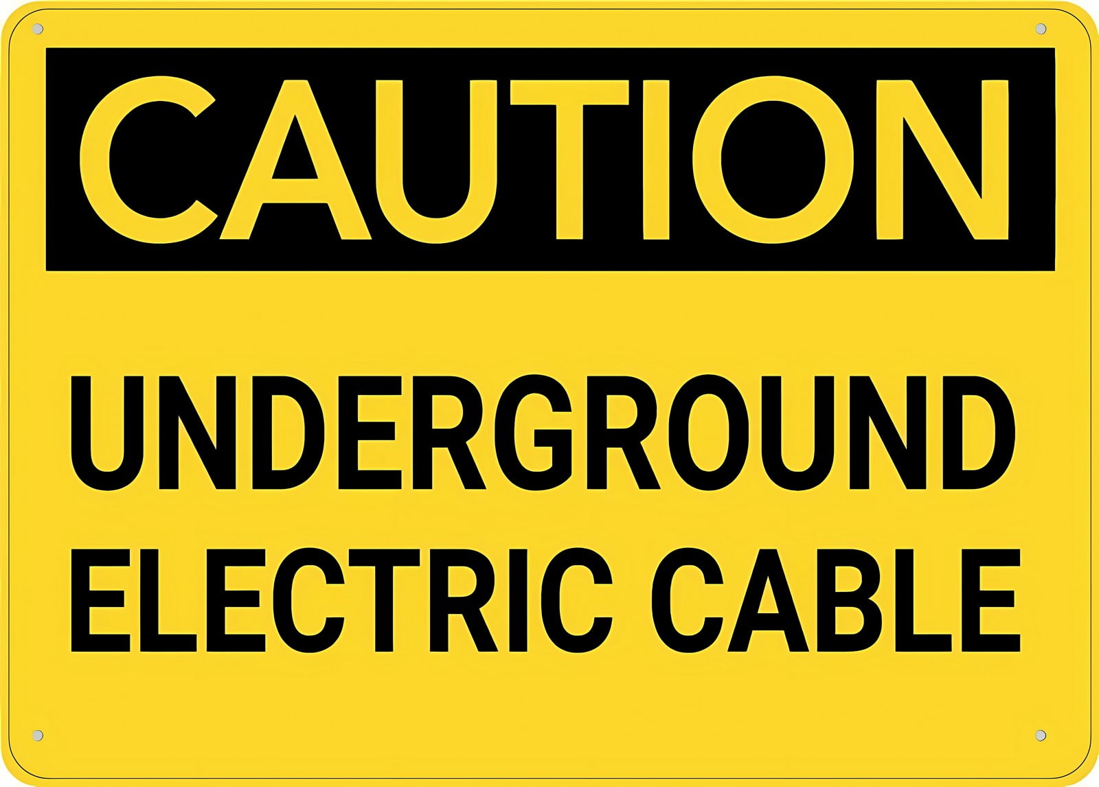 Caution Underground Electric Cable Warning Sign 12 x 8 Inches - Rust ...