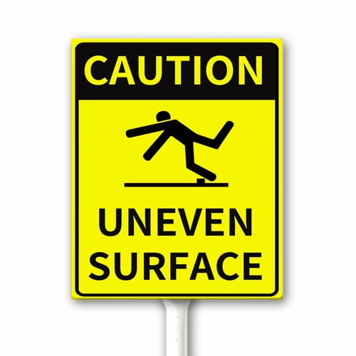 Caution - Uneven Surfaces, Watch Your Step Yard Sign with Stakes ...