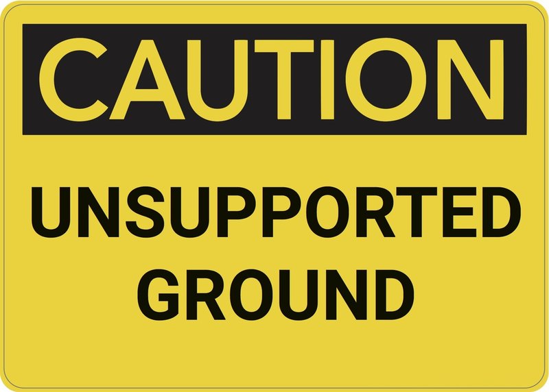 Caution Unsupported Ground Funny Vintage Tin Signs 8 X 12 Inch Wall Art ...