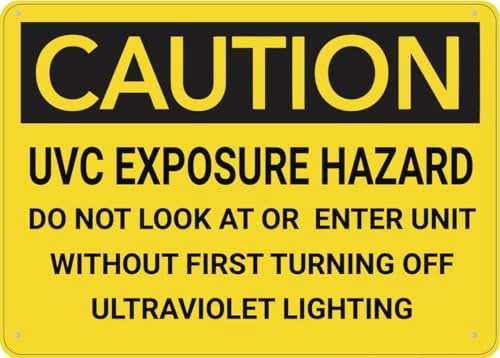 Caution Uvc Exposure Hazard Sign For Business 8""X12"" Rust Free ...