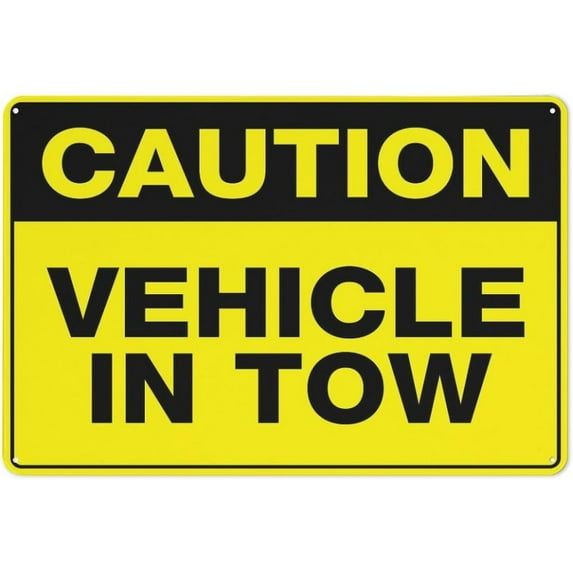 Caution Vehicle In Tow Retro Vintage Sign Home Bar Pub Kitchen ...