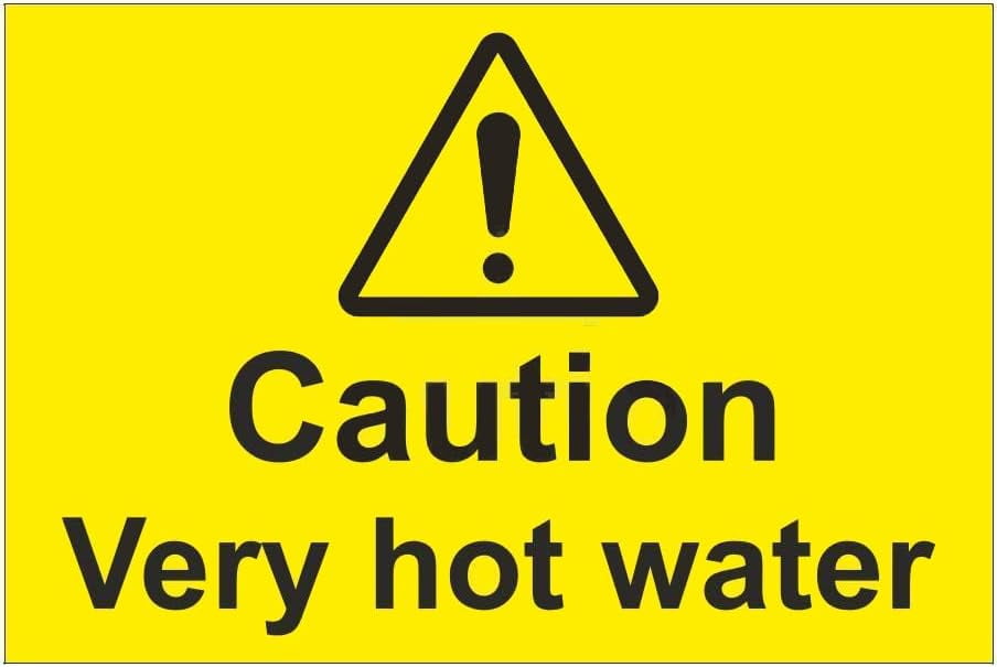 Caution Very Hot Water Sign - Landscape Toilet & Washroom Signs ...