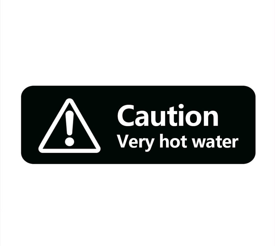 Caution Very Hot Water Sign Stickers, 10X3 Inch Acrylic Plaque With ...