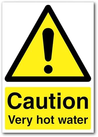 Caution Very Hot Water Sign Temperature & Radiation Signs Hazard ...