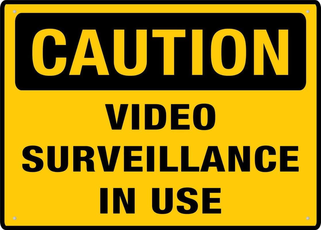 Caution Video Surveillance In Use For Business 8X12 in Rust Free ...