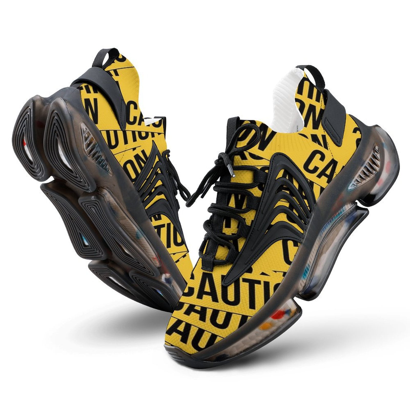 Caution Walking Shoes for Men Woman Lightweight Tennis Fashion Elastic ...