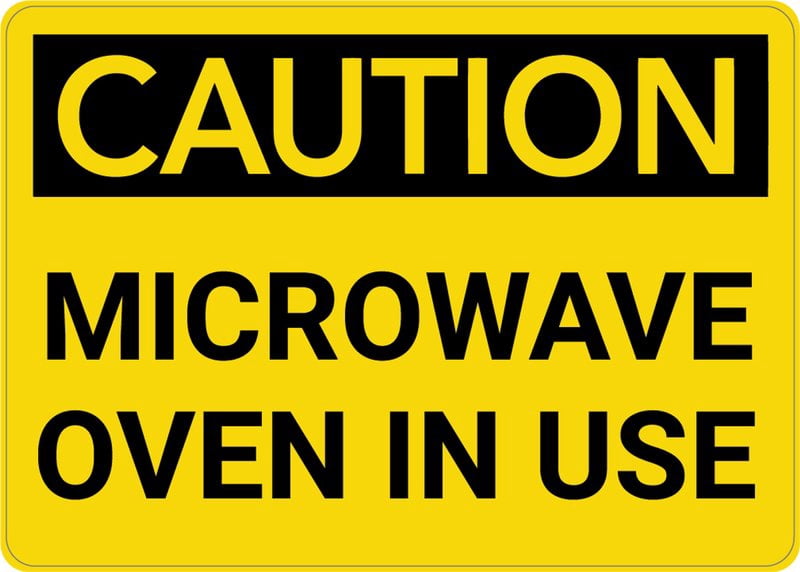 Caution Warning Microwave Oven In Use Sign Rustic Metal Tin Sign Home ...