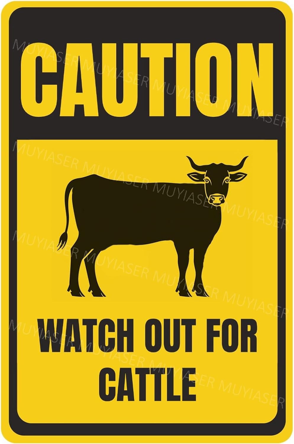 Caution Watch Out For Cattle Sign You Have Been Warned Aluminum Metal ...