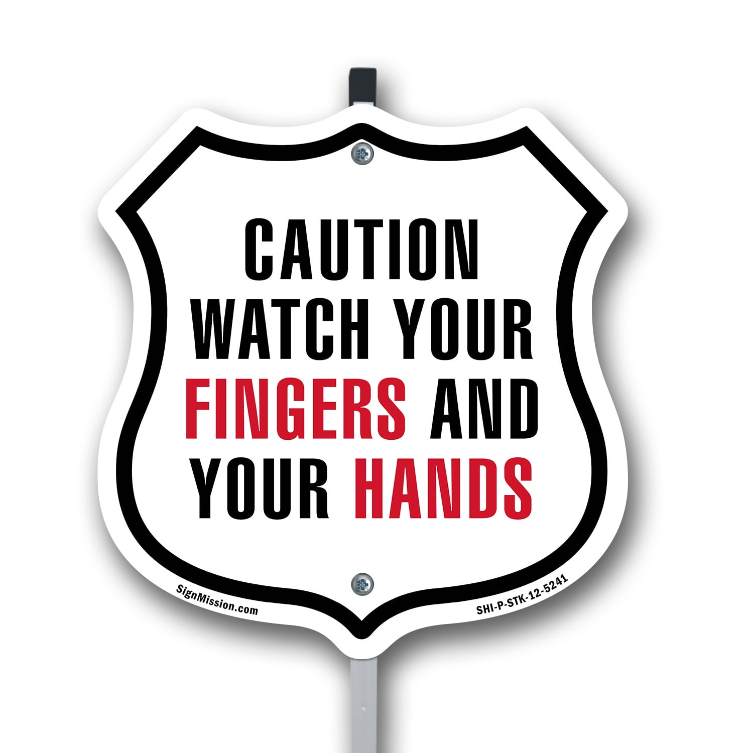 Caution Watch Your Fingers And Your Hands 12 inch X 12 inch Shield ...