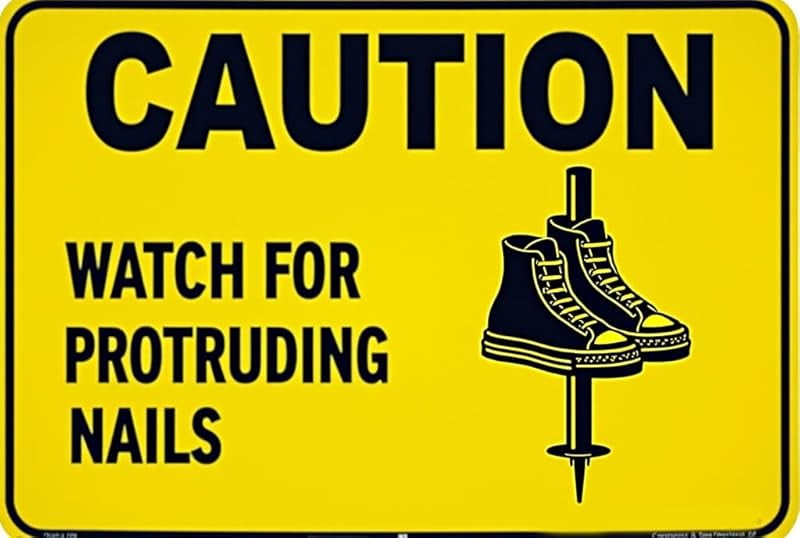 Caution Watch For Protruding Nails Sign Safety Signs Caution Signs ...