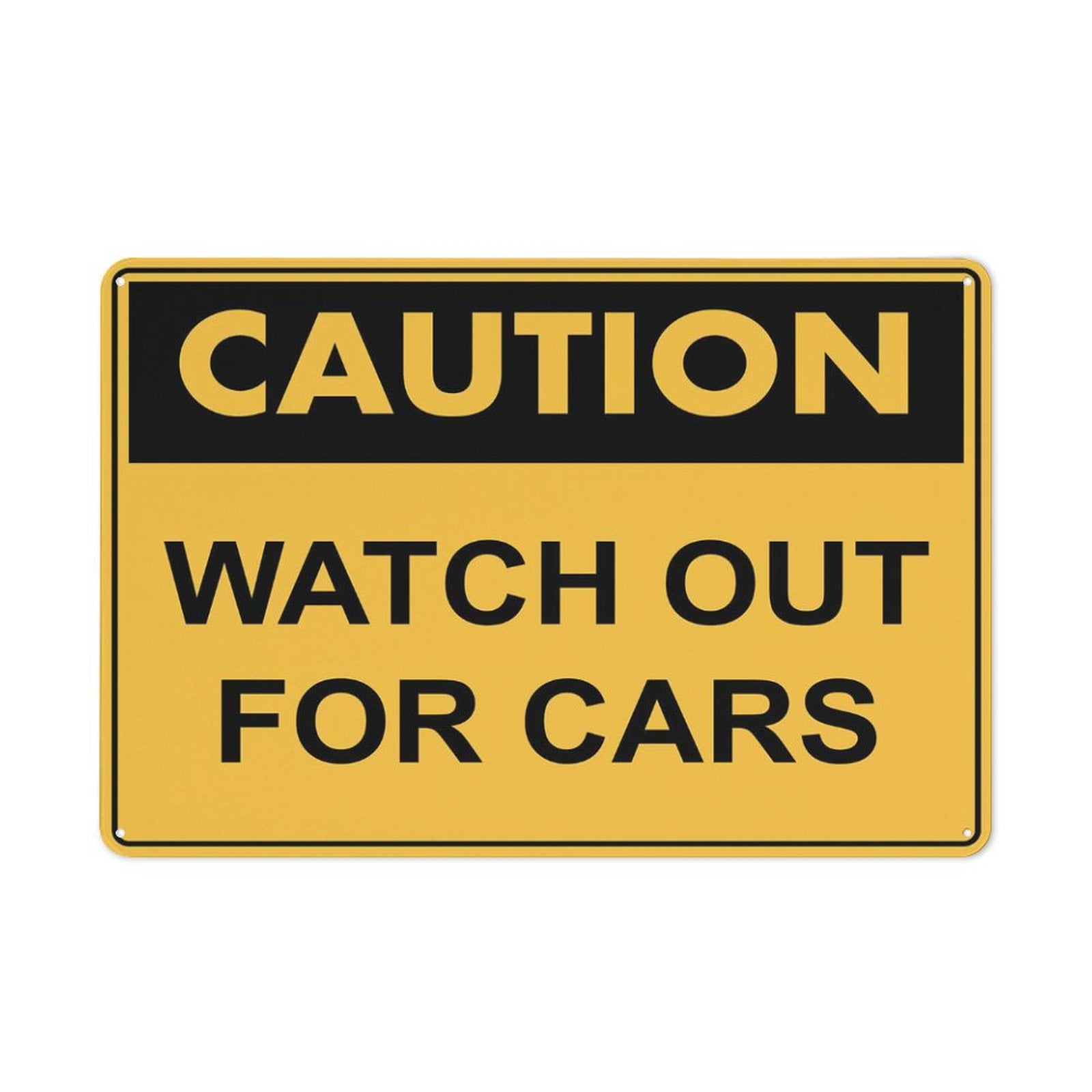 Caution Watch Out For Cars Sign 12 X 8 Inches Reflective Aluminum Metal ...