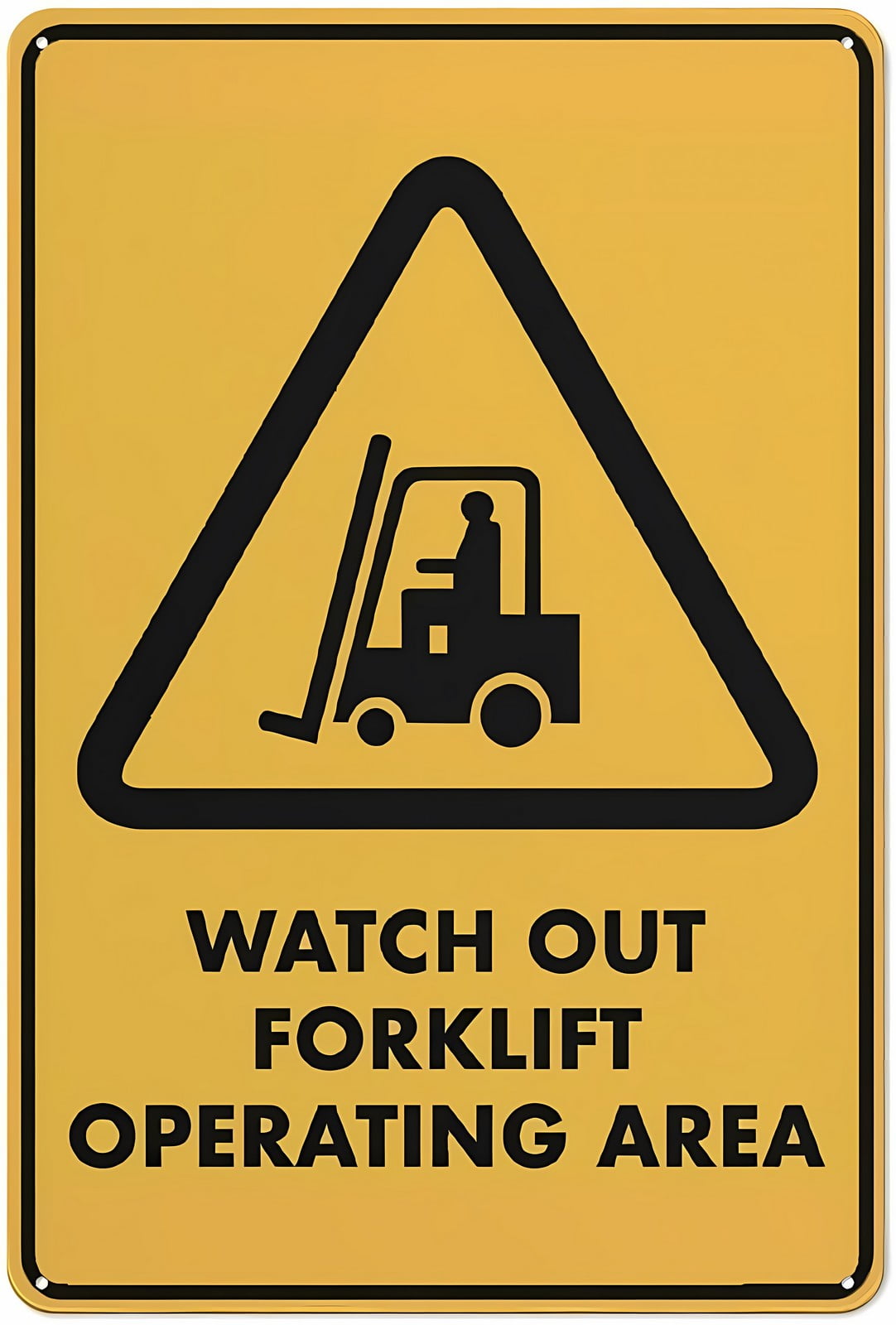 Caution Watch Out Forklift Operating Area Sign 12 x 8 Inches - Rust ...