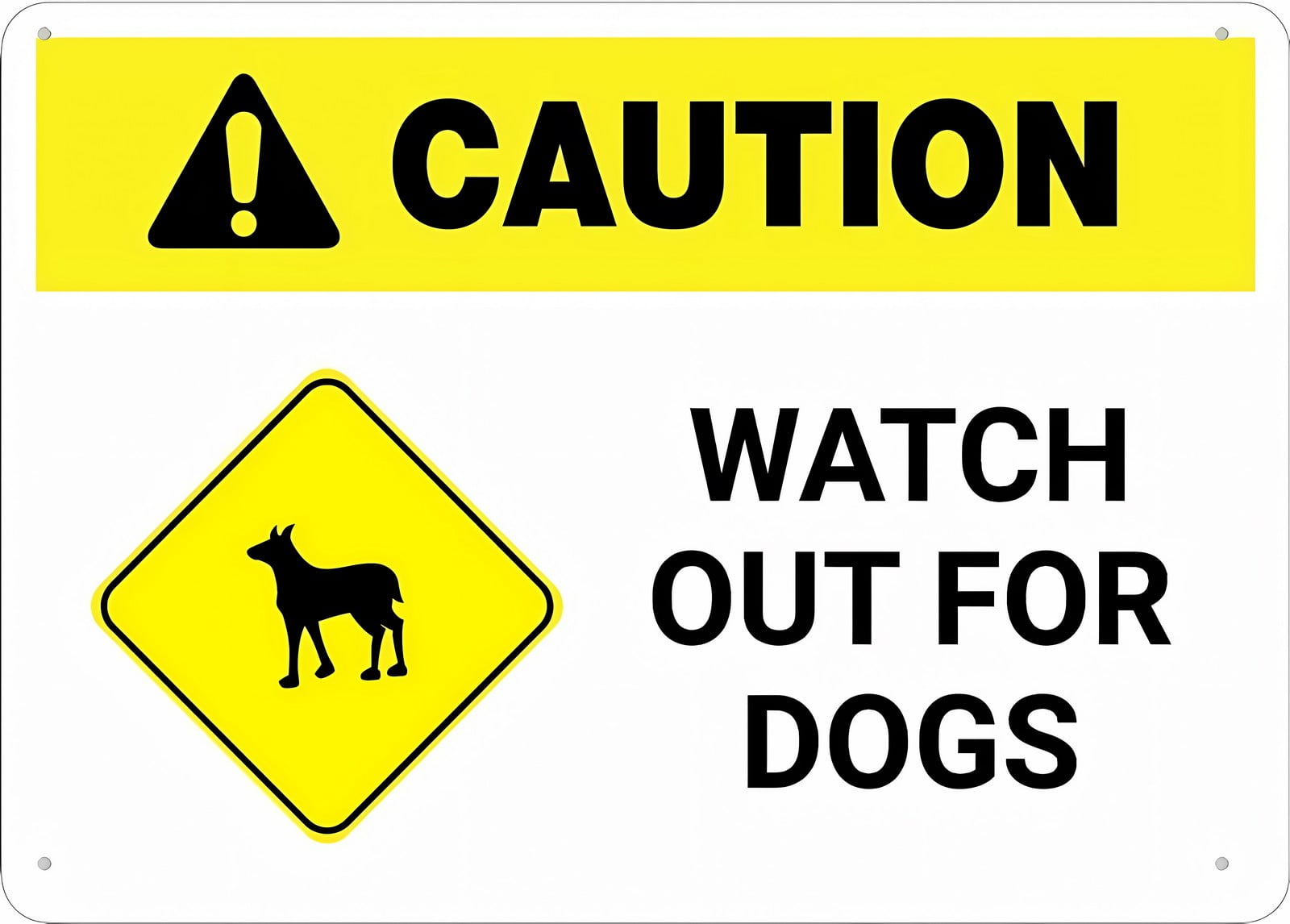 Caution Watch Out for Dogs Metal Sign 12 x 8 Inches - Rust-Free ...