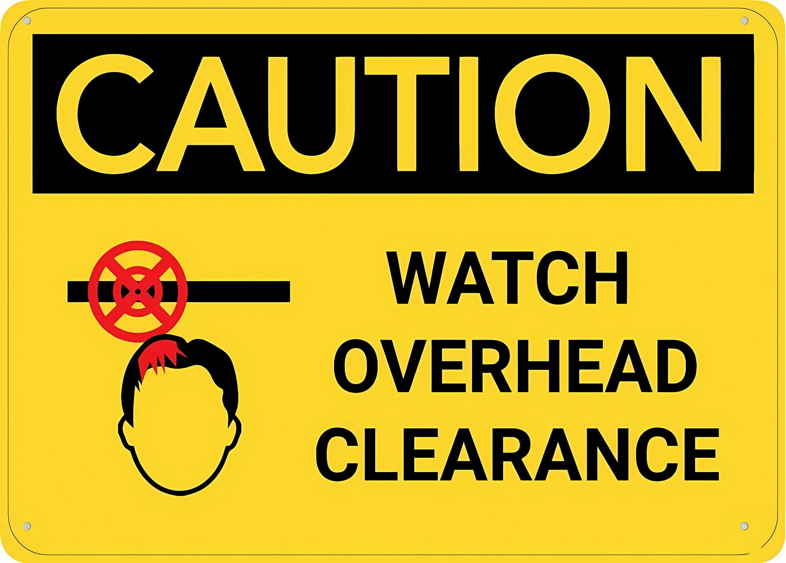 Caution Watch Overhead Clearance Sign for Home 12 x 8 Inches - Rust ...