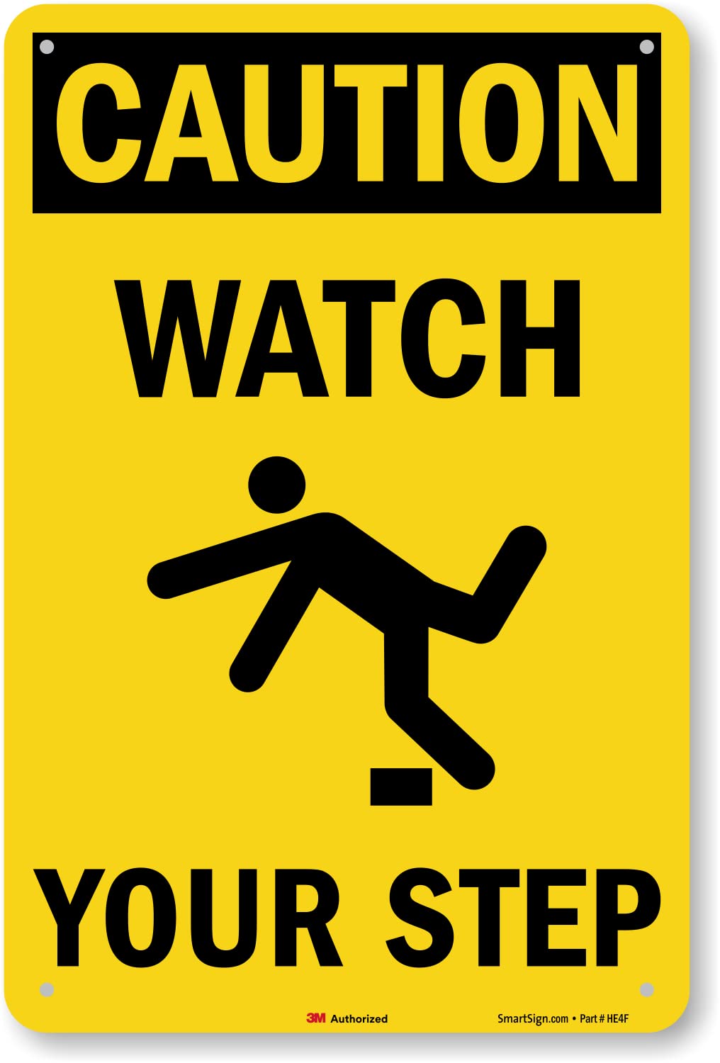 Caution Watch Your Step Metal Sign 18x12 Inch, Durable 63 Mil Aluminum ...