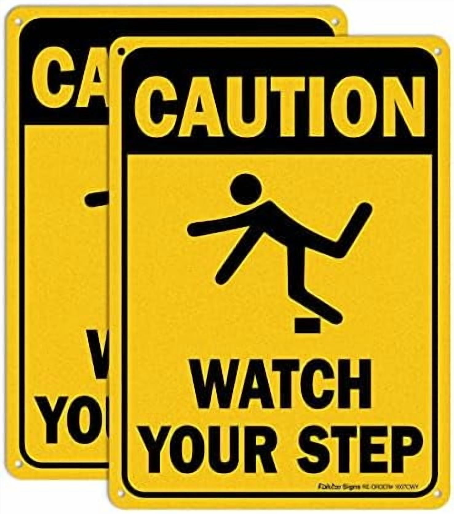 Caution Watch Your Step Sign, Safety Sign, 10 x 7 Inches rectangle ...