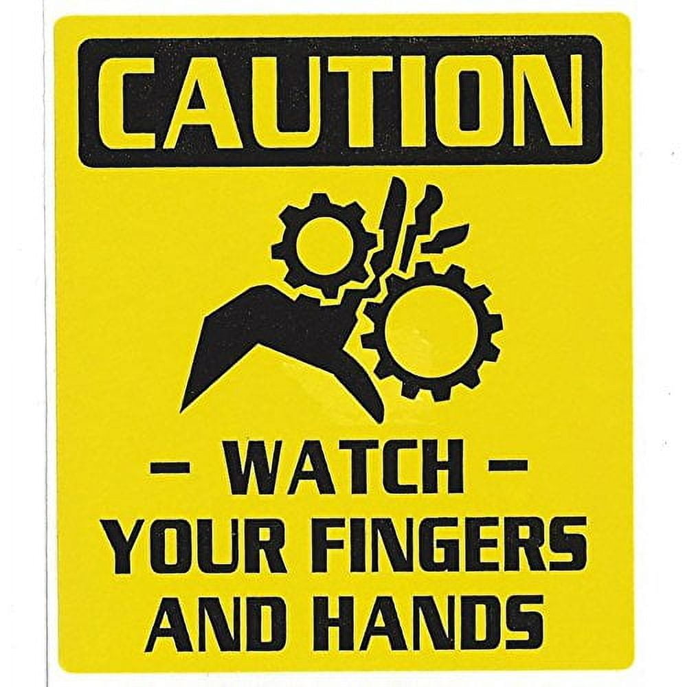 "Caution Watch Your Fingers and Hands" Stickers - 2.75" by 3.15" - 500 ...