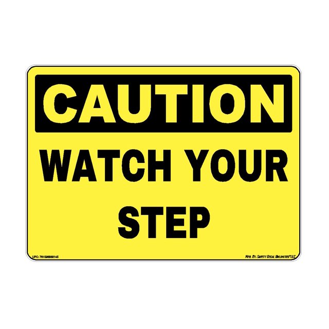 Caution Watch Your Step Decals Stickers Yellow Black Stairway Warning ...