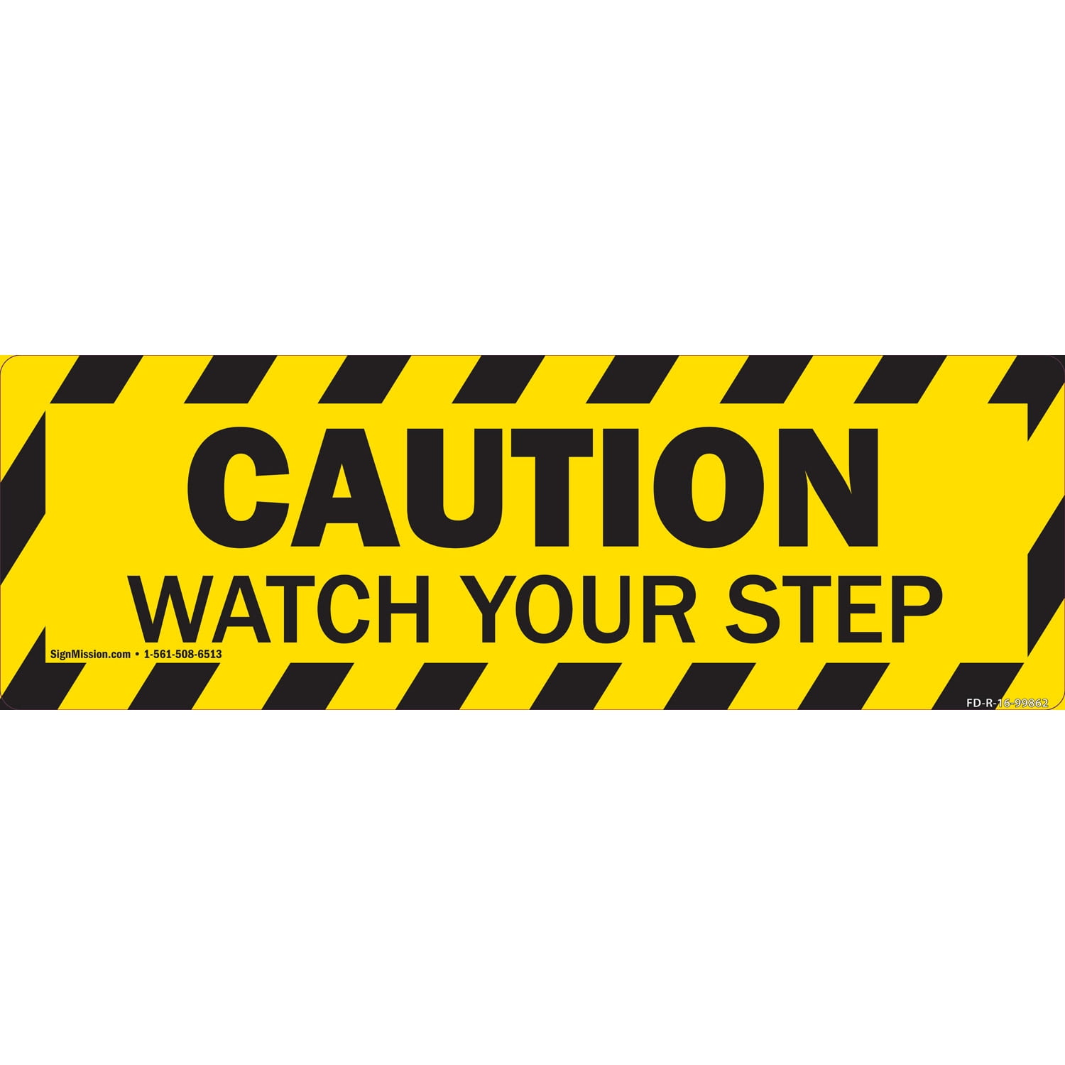 Caution - Watch Your Step Non-Slip Floor Marker | 3 Pack of 6" X 18 ...