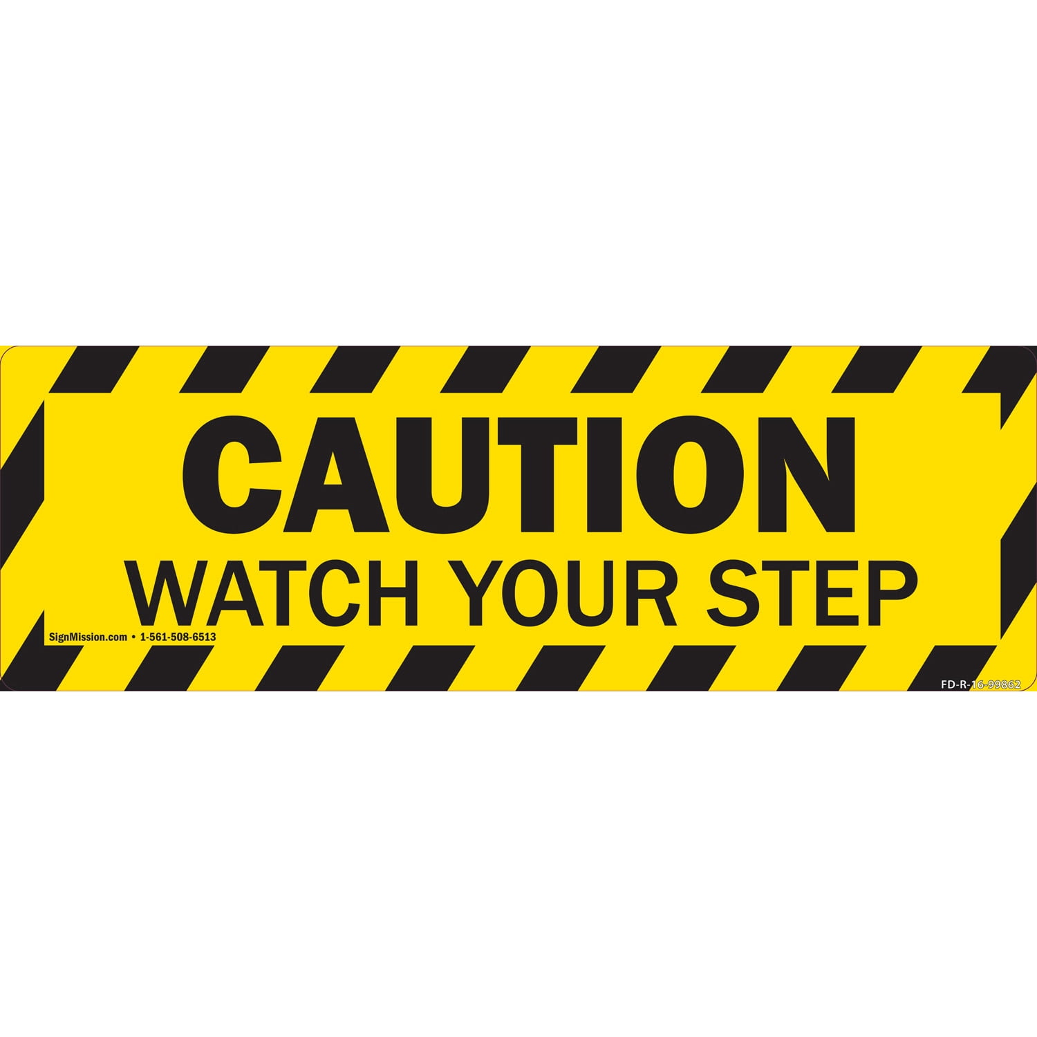 Caution - Watch Your Step Non-Slip Floor Marker | 6 Pack of 6" X 18 ...