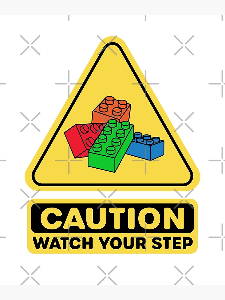 Caution Watch Your Step Toy Brick Building Block AFOL Canvas Poster ...