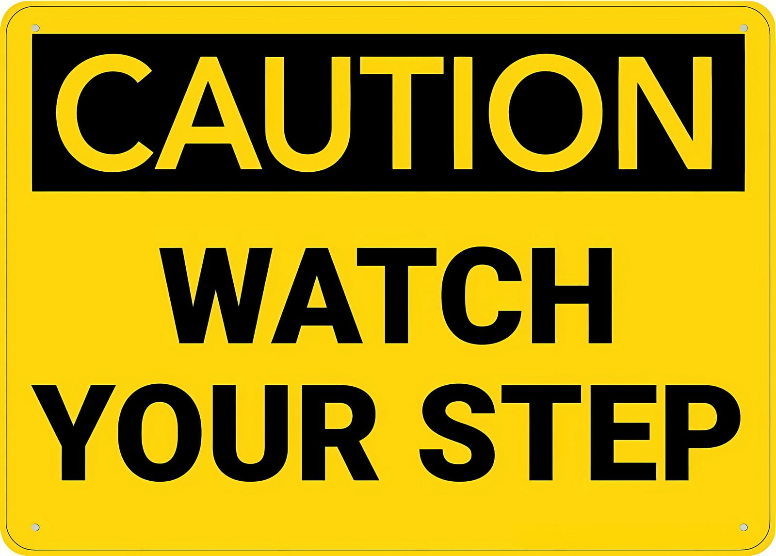 Caution Watch Your Step Wall Metal Aluminum Sign 12 x 8 Inches - Pre ...