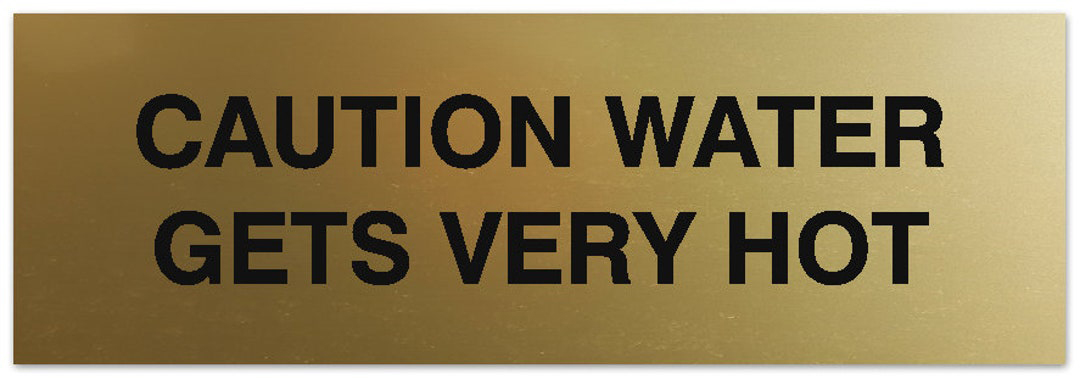 Caution Water Gets Very Hot Sign Sign, Signage White/Black Plastic ...