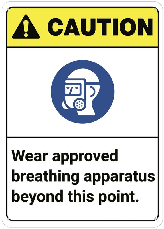 Caution Wear Approved Breathing Apparatus Sign 8X12 Inch Rust Free ...