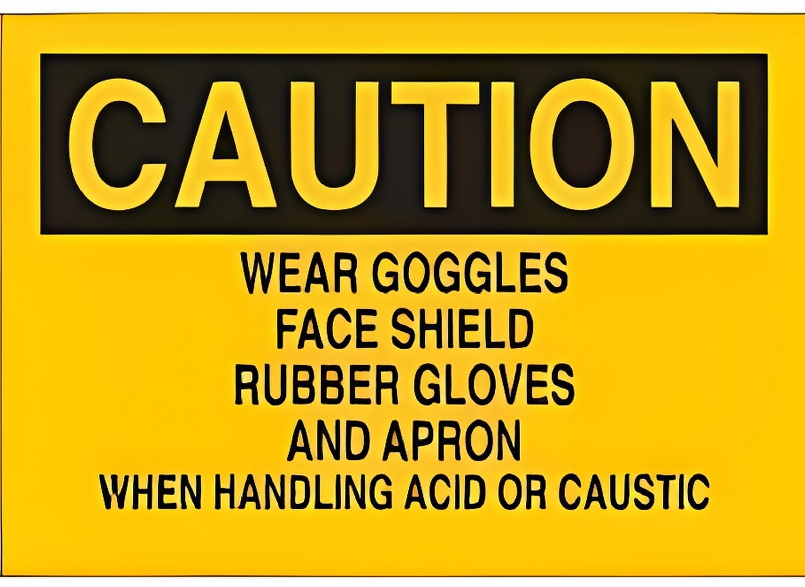Caution Wear Goggles Gloves Apron Acid Chemical Tin Sign 12 x 8 Inches ...