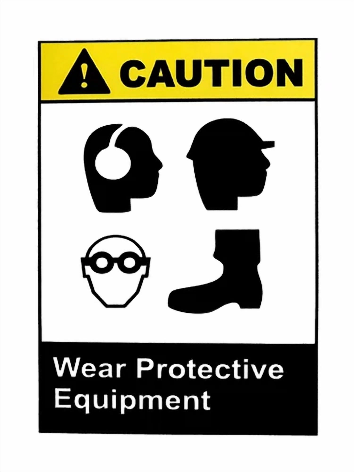 Caution Wear Protective Equipment Business Security Warning Pvc Sign ...
