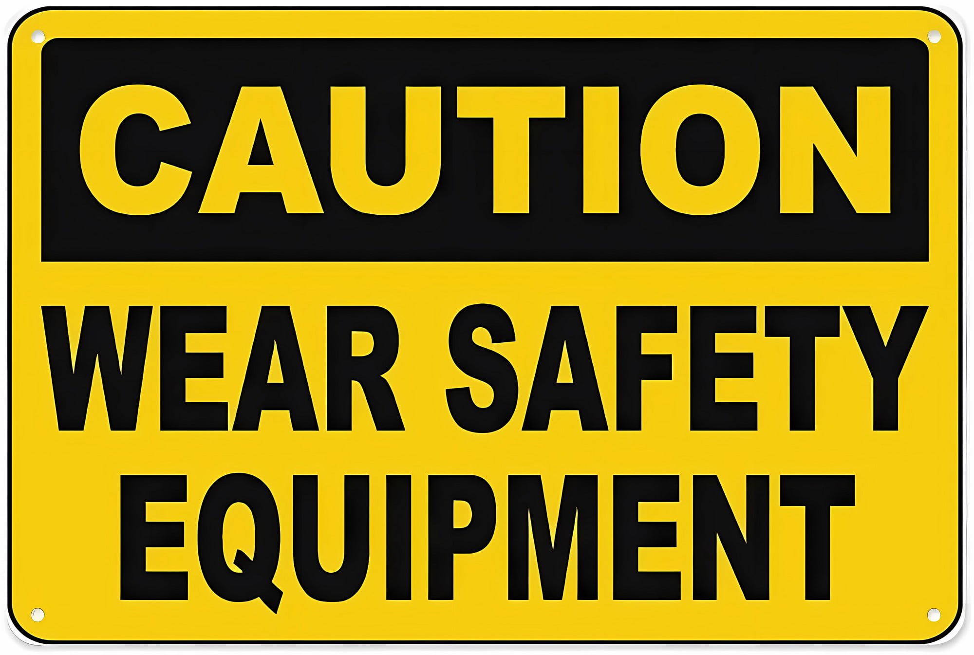 Caution Wear Safety Equipment Aluminum Tin Warning Sign 8"x12" - For ...