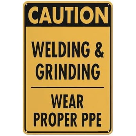 Caution Welding & Grinding Sign 12X8 Inches Metal Aluminum Signs ...