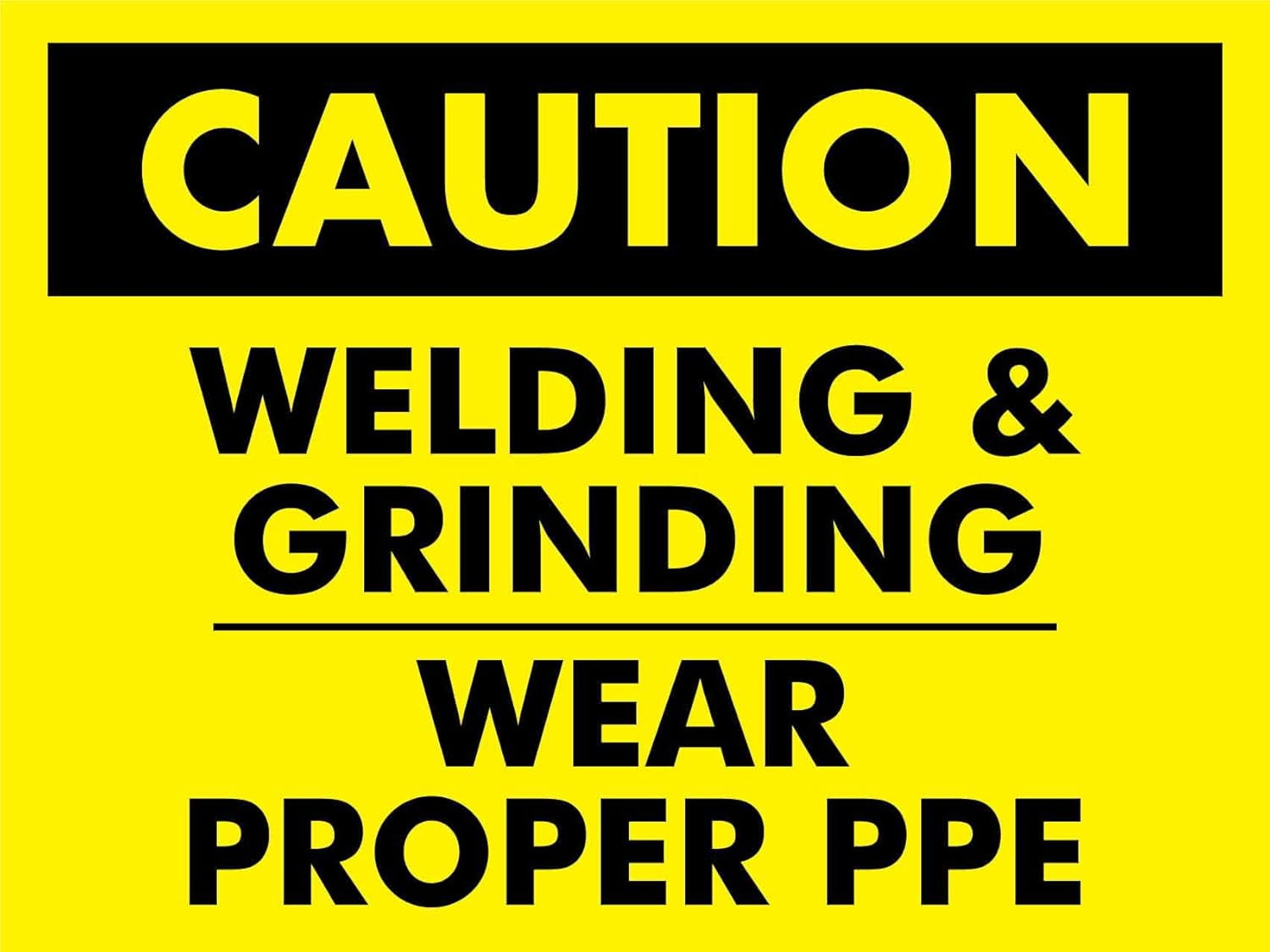 Caution Welding & Grinding Sign Warning Signage 12 X 16 Inch Metal Tin ...