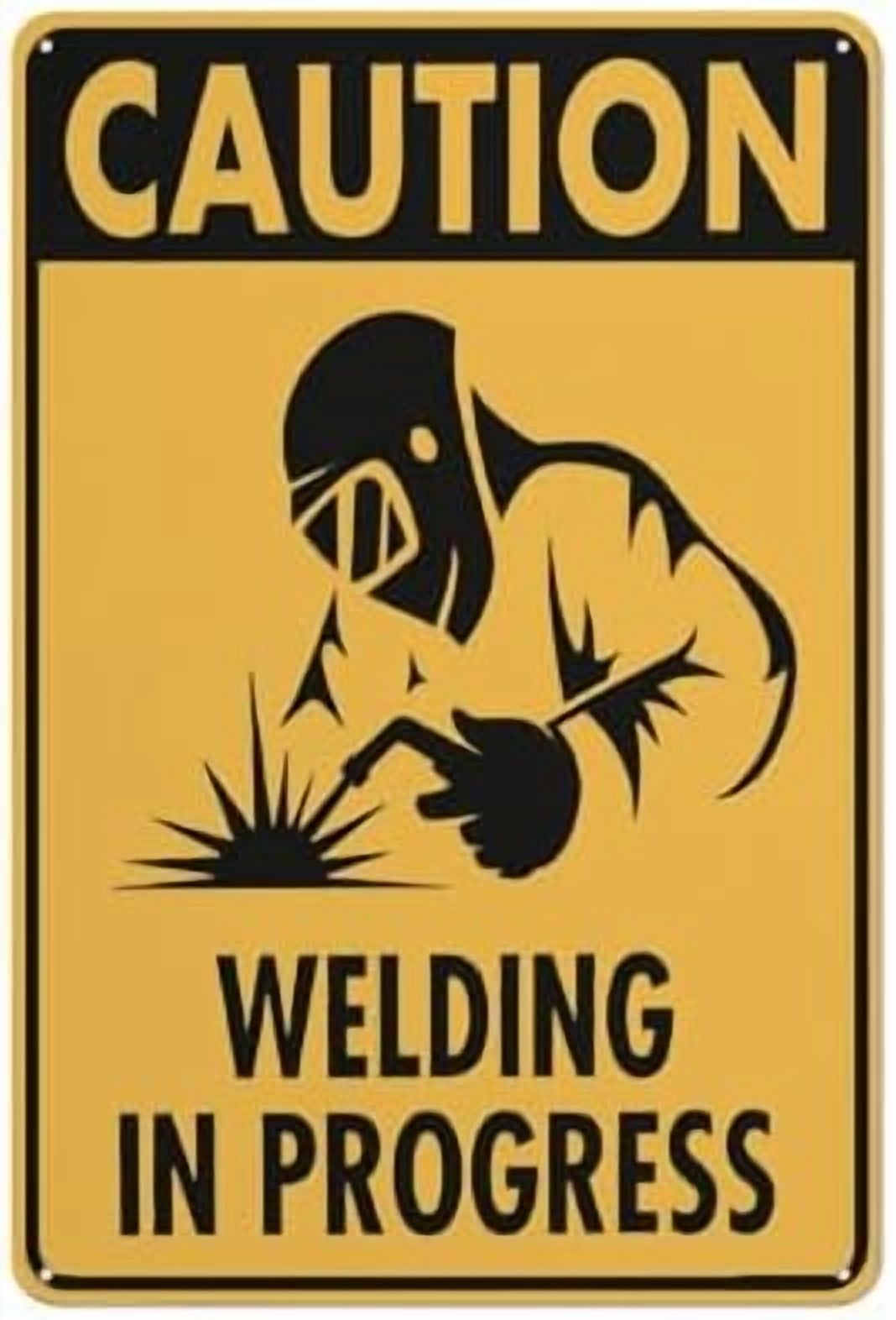 Caution Welding In Progress Sign 12X8 Metal Aluminum Signs Pre-Drilled ...