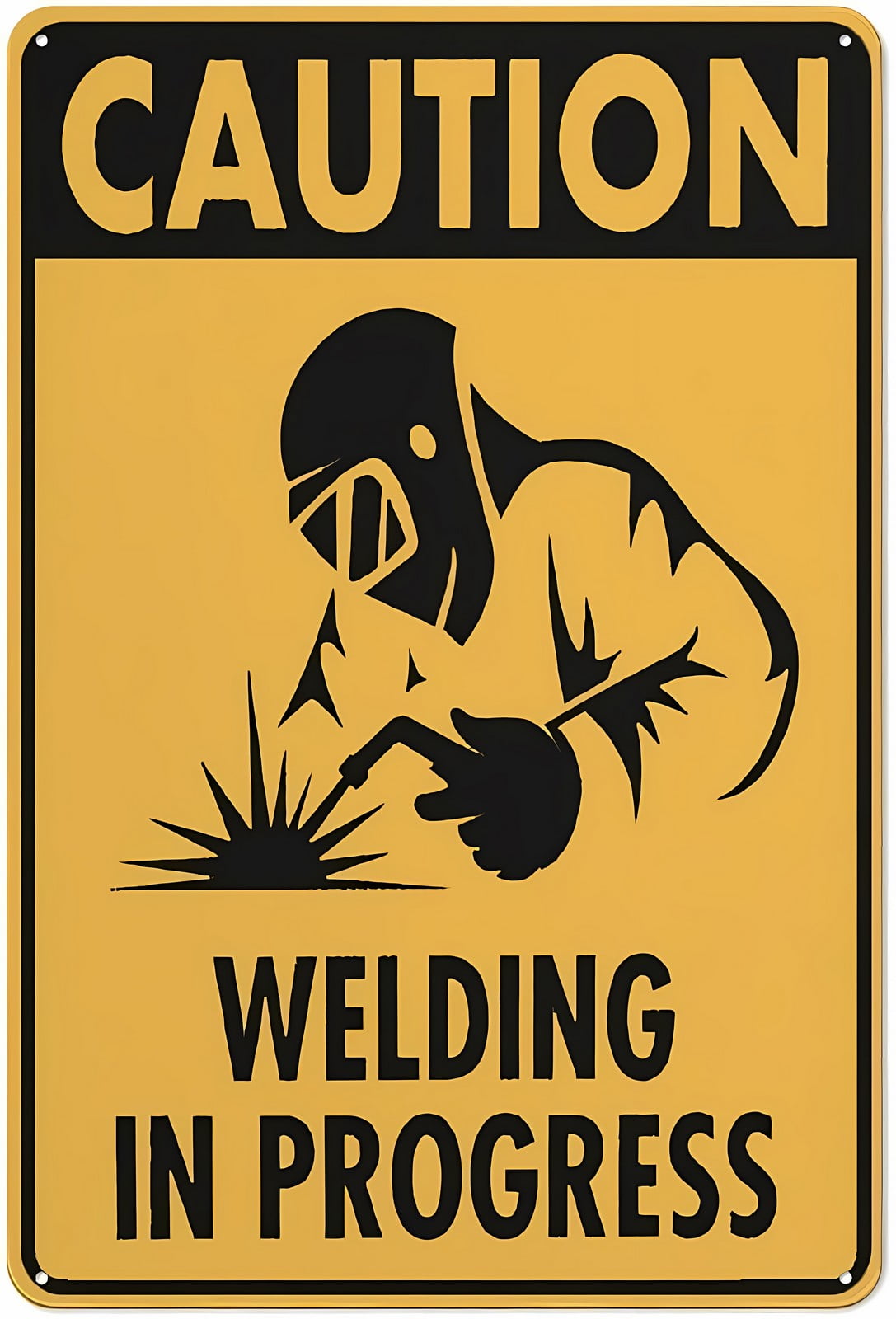 Caution Welding in Progress Metal Aluminum Sign 12 x 8 Inches - Pre ...
