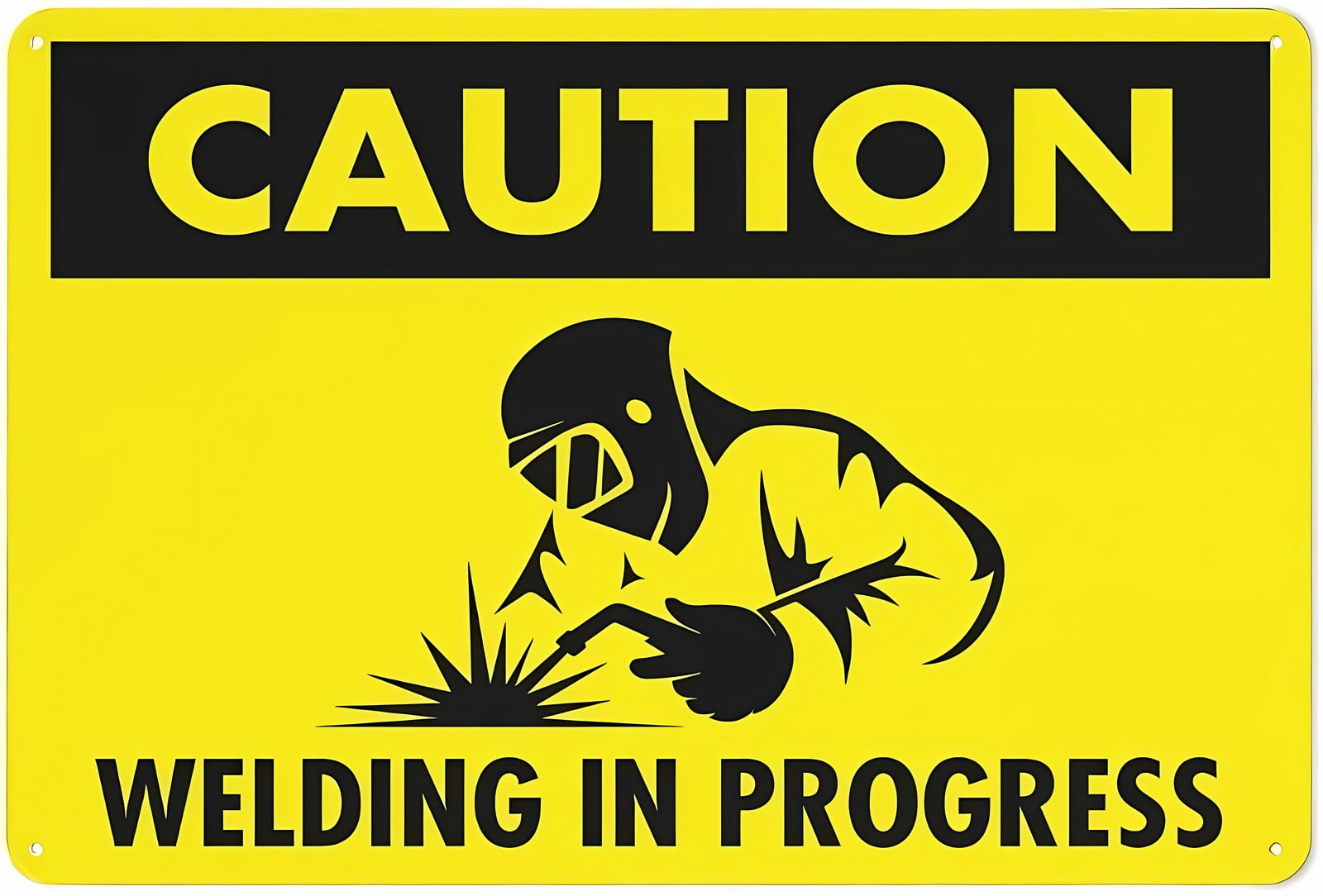 Caution Welding in Progress Sign 12 x 8 Inches - Grade Reflective Rust ...