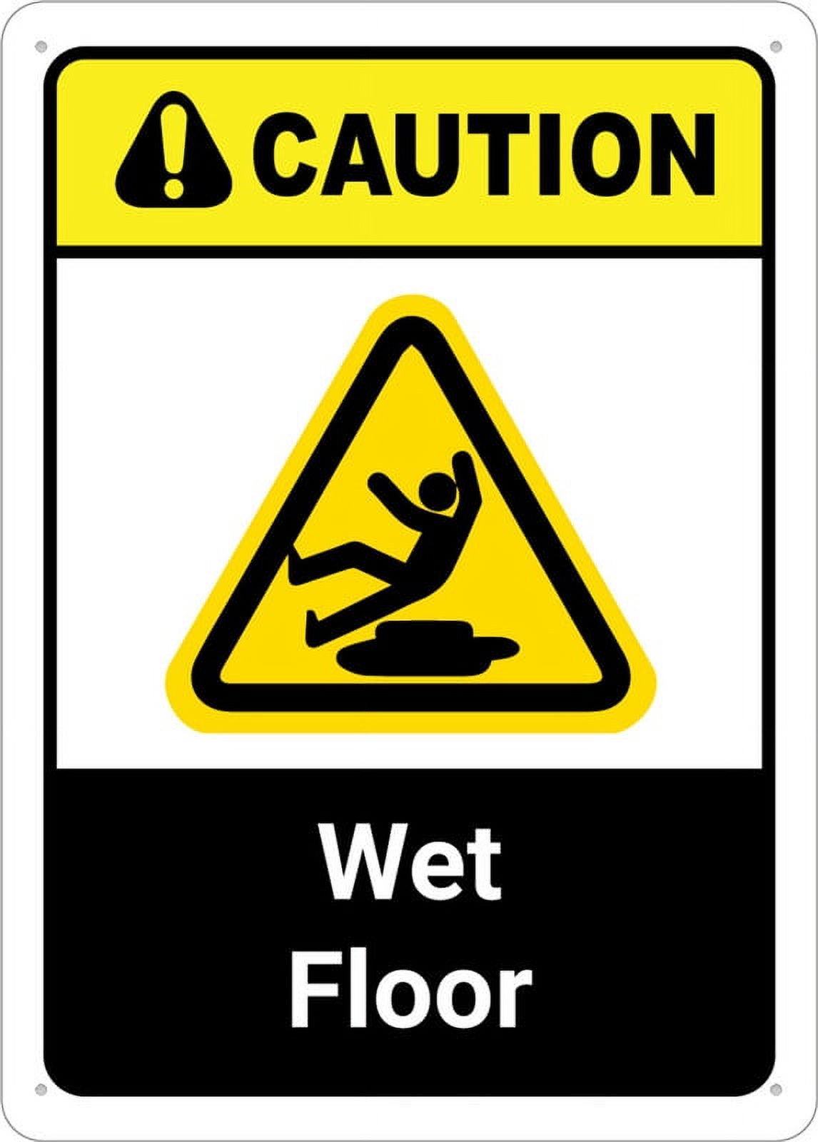 Caution Wet Floor Ansi Wall Sign 8 X 12 Inches Rust Free Aluminum - Uv ...