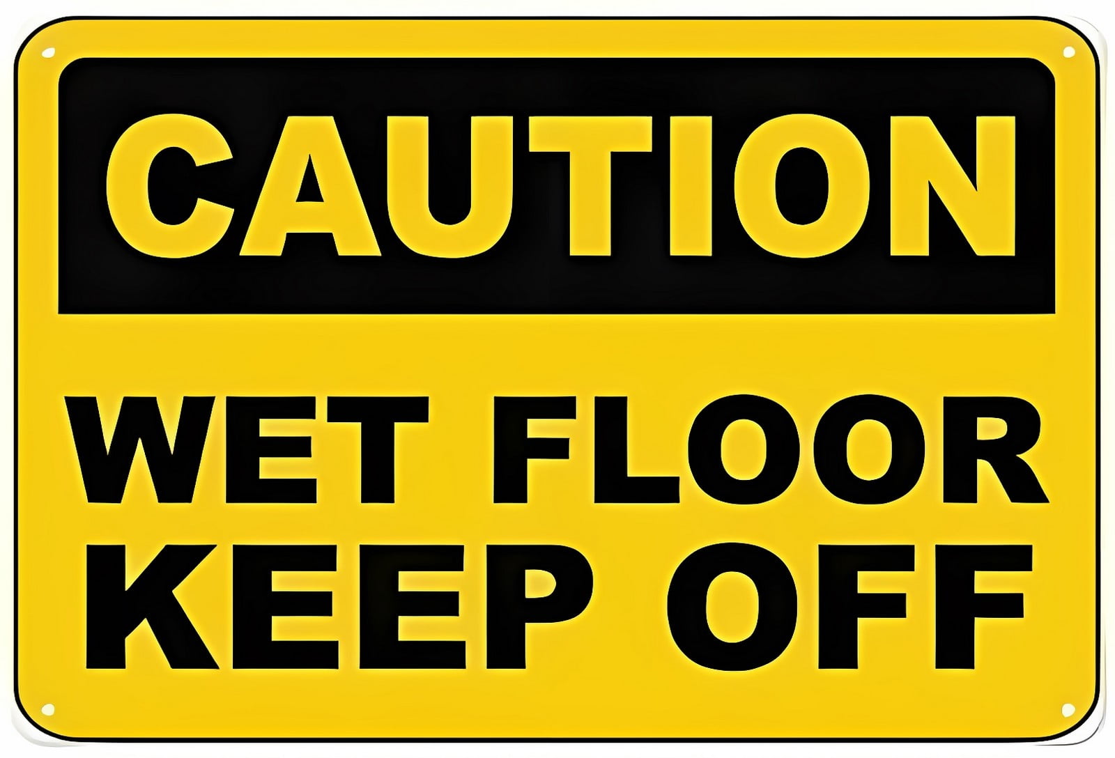 Caution Wet Floor Keep Off Aluminum Tin Sign 12 x 8 Inches - Warning ...