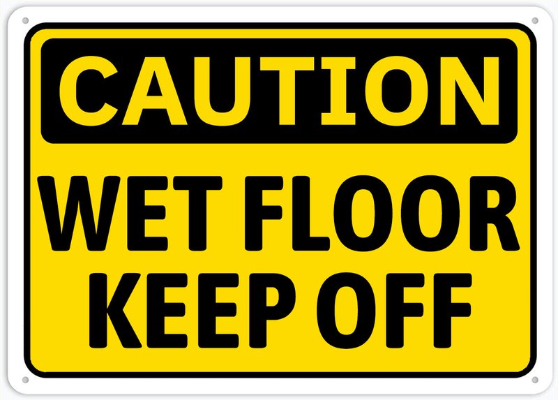 Caution Wet Floor Keep Off Retro Metal Tin Signs 12X8 Inch For Shop ...