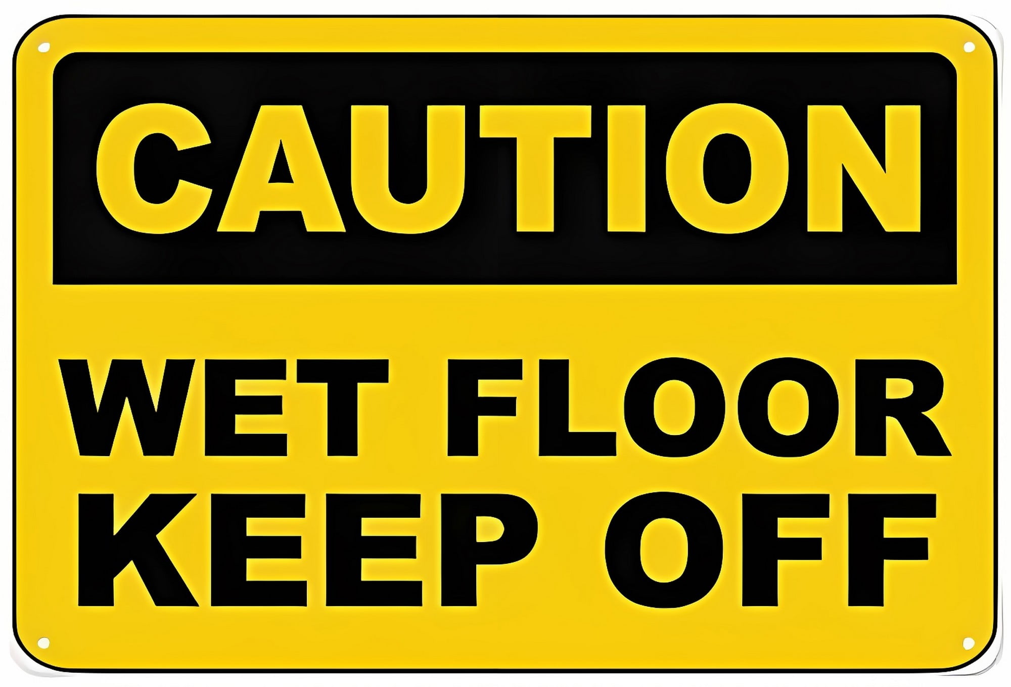 Caution Wet Floor Keep Off Sign - 8"x12" Aluminum Tin Warning Sign for ...