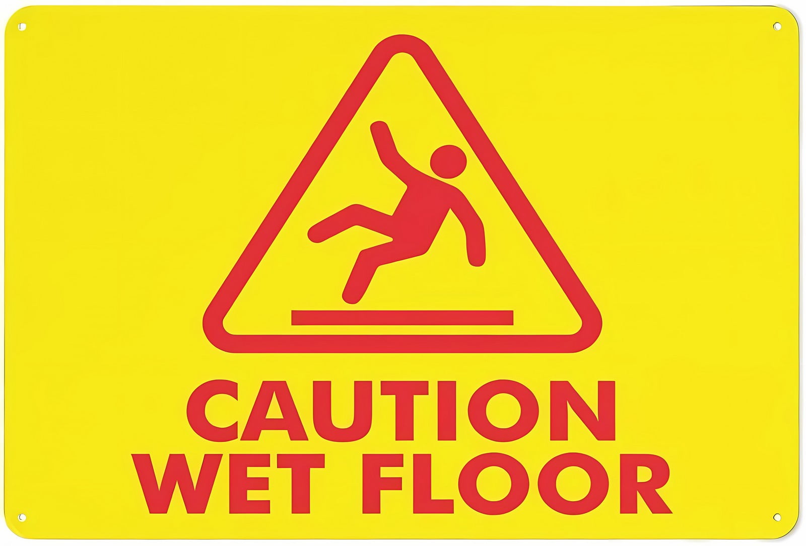 Caution Wet Floor Red Safe Sign 12 x 8 Inches - Outdoor Use, High ...