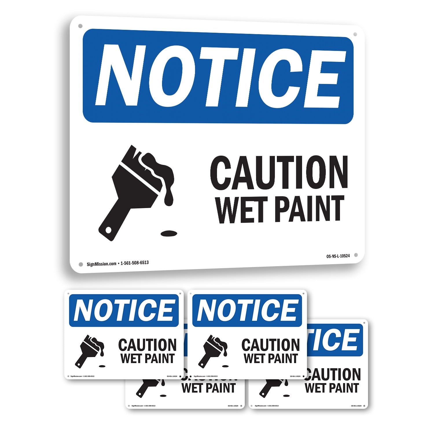 Caution Wet Paint OSHA Notice Rigid Plastic Sign 24 Inch x 18 Inch - 5 ...