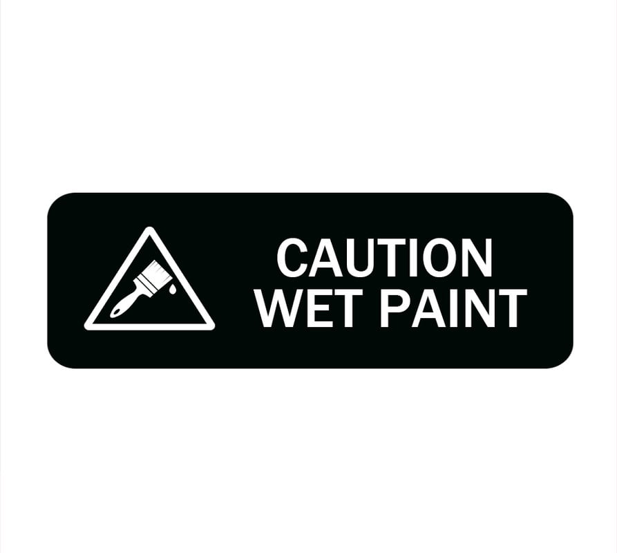 Caution Wet Paint Sign, Self Adhesive Sign For Door Or Wall 10 X 3 Inch ...