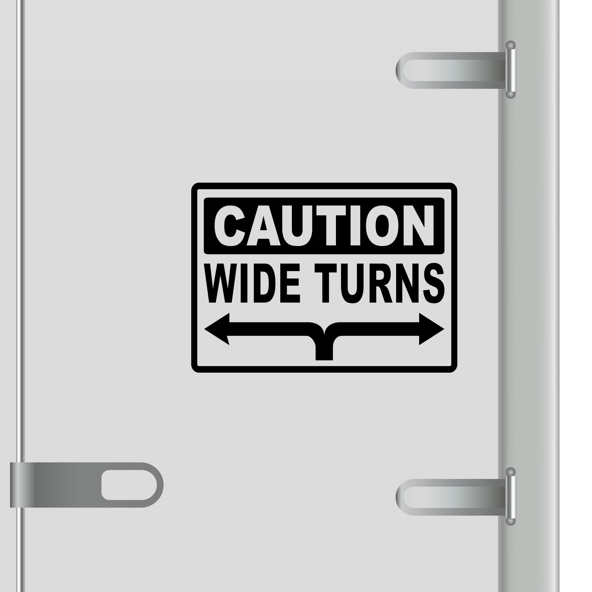 Caution Wide Turns Vinyl Decal Sticker - Many Colors & Sizes - Wide ...